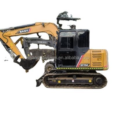 China Original Color 7 Tons Used Sany SY 75 C Crawler Excavator with 3L Displacement for sale