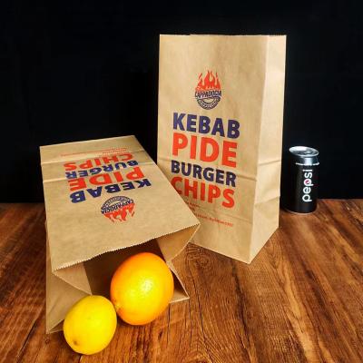China Food Grade Biodegradable Kraft Paper Eco Fast Food Bags Grease Proof for sale