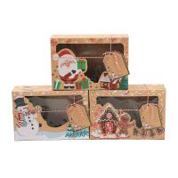 China 250g Kraft Paper Christmas PVC Open Window Gift Candy Box 22*15*7cm for sale