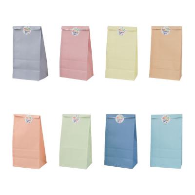 China Brithish Style Grid Pure Color Kraft Takeaway Biodegradable Paper Bags 9g/Pcs for sale