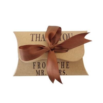 China Bow Tie Biodegradable Kraft Paper Food Packaging Sweety Pillow Boxes 7.5g for sale