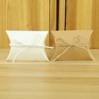 China Biodegradable Bow Tie 250g Double Kraft Paper Food Pillow Box for sale