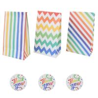 China Colorful Stripe Eco Friendly Kraft Paper Bag Food Packaging 9g/PCS for sale