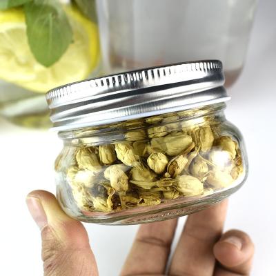 China Transparent Round Sealed Storage White Glass 150ml Spice Jars 0.5kg for sale
