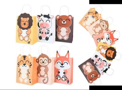 China Biodegradable Custom Cardboard Bags Animal Paper Bag 16*8*20cm for sale