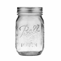China Ball Mason Jar American Mason Jar Glass Transparent Oat Sealed Jar Milk Shake Wide Mouth Juice Glass Beverage Cup for sale