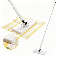 China Automatic Clamping Mop Snap Grip Hands-Free Disposable Wipe Flat Mops for sale