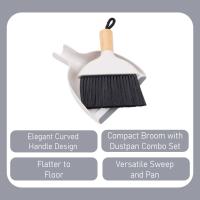 China Mini Brush Dustpan Set with Bamboo Handle for Eco-Friendly Indoor Cleaning for sale
