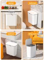 China 9L Wall Mounted Kitchen Waste Bin Household Hanging Trash Can with Lid for sale