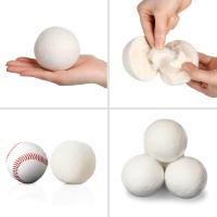 China 6 Pack Reusable Eco-Friendly 100% Wool Dryer Balls for Laundry Fabric Softener for sale