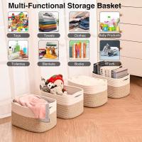 China Foldable Cotton Rope Woven Basket Multi-Purpose Laundry Hamper for sale