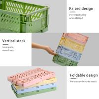 China Foldable Stackable Plastic Storage Basket Collapsible Storage Crate Organizer for sale