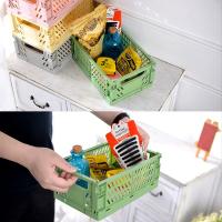 China Foldable Stackable Plastic Storage Basket Collapsible Storage Crate Organizer for sale
