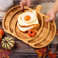 China Eco-Friendly Bamboo Halloween Dinner Plates Pumpkin-Shaped Reusable for sale
