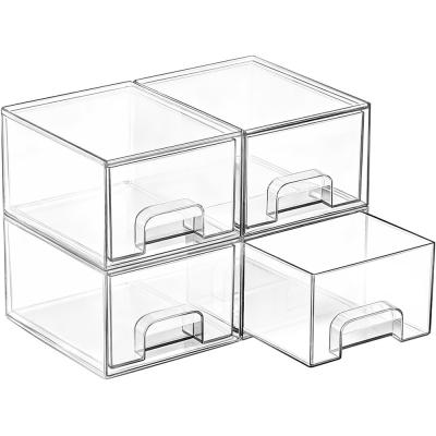 China Transparent Acrylic Stackable Storage Drawer Multi-Purpose Organizer Bin for sale