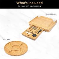 China Large 39x31x5.5cm Eco-Friendly Bamboo Cheese Board Food Safe Certified Serving Platter for sale