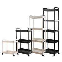 China Movable 2/3/4/5-Tier Plastic Utility Cart Kitchen Storage Organizer with Wheels for sale