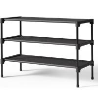 China 3-Tier Non-Woven Stackable Shoe Rack Organizer for Closet and Entryway for sale
