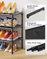 China 3-Tier Non-Woven Stackable Shoe Rack Organizer for Closet and Entryway for sale