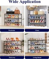 China 3-Tier Non-Woven Stackable Shoe Rack Organizer for Closet and Entryway for sale
