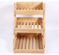 China Three Tier Space Saving Eco Friendly Bamboo Vegetable And Fruit Storage Rack for sale