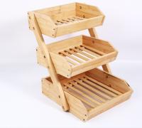 China Three Tier Space Saving Eco Friendly Bamboo Vegetable And Fruit Storage Rack for sale