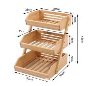 China Three Tier Space Saving Eco Friendly Bamboo Vegetable And Fruit Storage Rack for sale