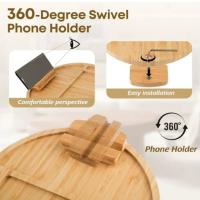 China Foldable Bamboo Sofa Armrest Tray Adjustable With Phone Holder Houseware Supplies for sale