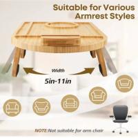 China Foldable Bamboo Sofa Armrest Tray Adjustable With Phone Holder Houseware Supplies for sale
