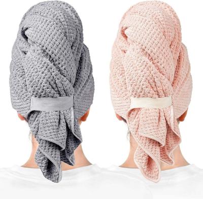 China Multi-Color Super Absorbent Fast Drying Microfiber Hair Towel Wrap for sale