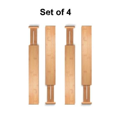 China 17–22 Inches Adjustable Expandable Eco-Friendly Bamboo Drawer Divider Organizer for sale