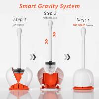 China Automatic-closing Lid Toilet Bowl Brush and Holder Set for sale