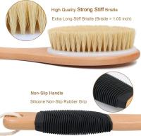 China Wooden Curved Long Handle Antiskid Bath Brush with Sterilized Bristles for sale