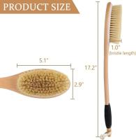 China Wooden Curved Long Handle Antiskid Bath Brush with Sterilized Bristles for sale