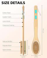 China 17-inch Back Scrubber Shower Brush with Two-Sided Design and Non-Slip Handle for sale