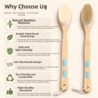 China 17-inch Back Scrubber Shower Brush with Two-Sided Design and Non-Slip Handle for sale