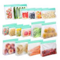 China BPA Free Reusable PEVA Zipper Bags Dishwasher Safe Leakproof Freezer Bags for sale