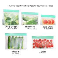 China BPA Free Reusable PEVA Zipper Bags Dishwasher Safe Leakproof Freezer Bags for sale