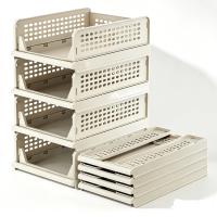China Foldable Stackable Closet Organizer and Storage Bins Plastic Storage Basket for sale