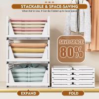China Foldable Stackable Closet Organizer and Storage Bins Plastic Storage Basket for sale