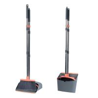 China Long Handle Broom and Dustpan Set with Self-Cleaning Teeth for sale