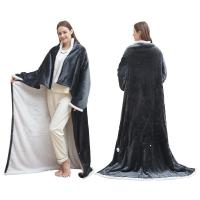 China Customized Wearable Electric Heated Throw Blanket with Foot Pocket and Sleeves for sale