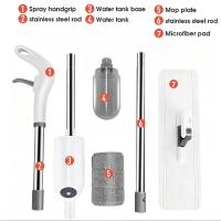 China Dry and Wet Floor Cleaning Spray Mop 360 Degree Rotation Lazy Spray Flat Mop for sale