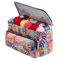 China Customizable Three-Hole Anti-Tangle Knitting Storage Bag With Lightweight Fabric for sale