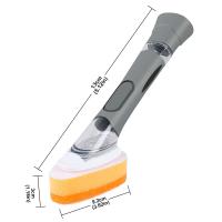 China Replaceable Sponge Head Soap Dispensing Dish Scrub Brush for Kitchen Cleaning for sale