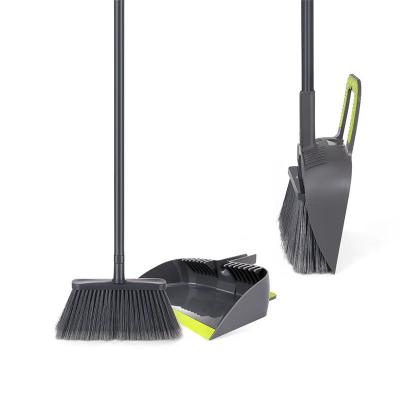 China Step-On Dust Pan and Broom Set with Long Handle for Household Cleaning for sale