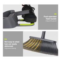 China Step-On Dust Pan and Broom Set with Long Handle for Household Cleaning for sale