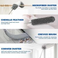 China Microfiber Feather Extendable Duster with Extension Pole with Bendable Washable Heads for sale