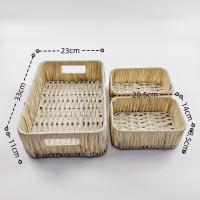 China Handcrafted Eco-Friendly Three-piece Woven Basket for Desktop Storage for sale