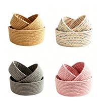 China Foldable Eco-Friendly Cotton Rope Woven Storage Basket Desktop Storage Box for sale